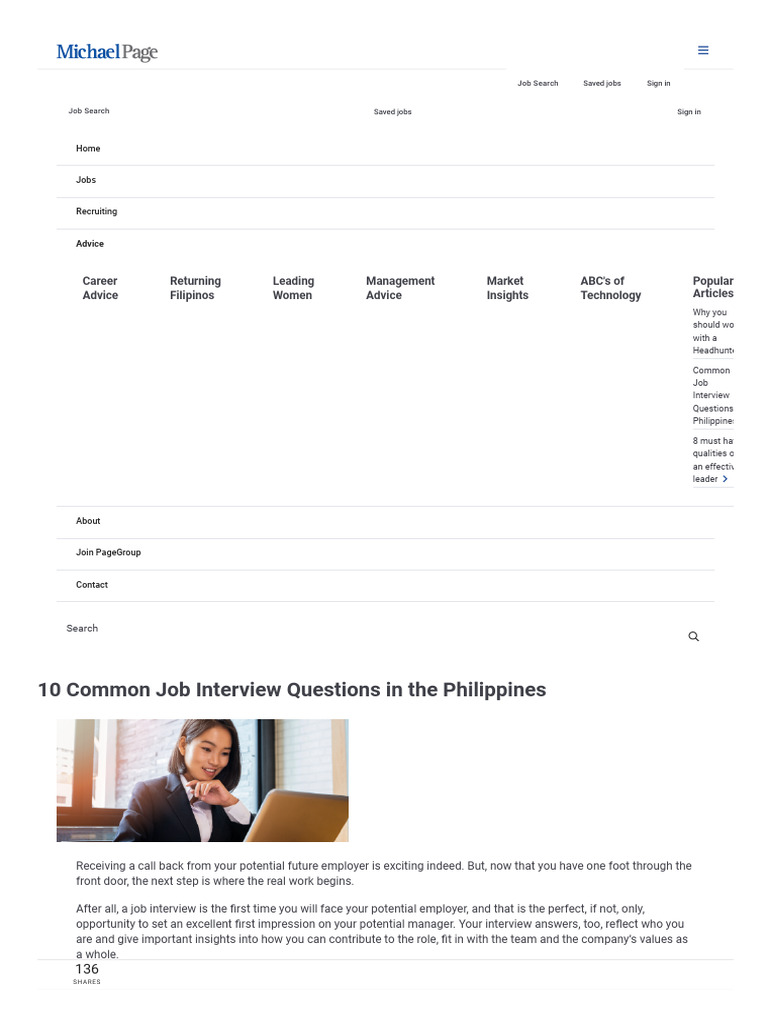 10 Most Common Interview Questions in Philippines | PDF | Job Interview ...