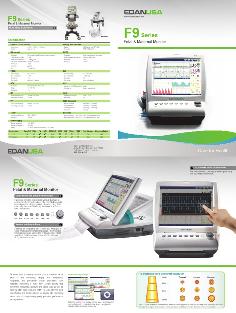 58.2 F9 Fetal Monitor Brochure | PDF | Ultrasound | Metrology