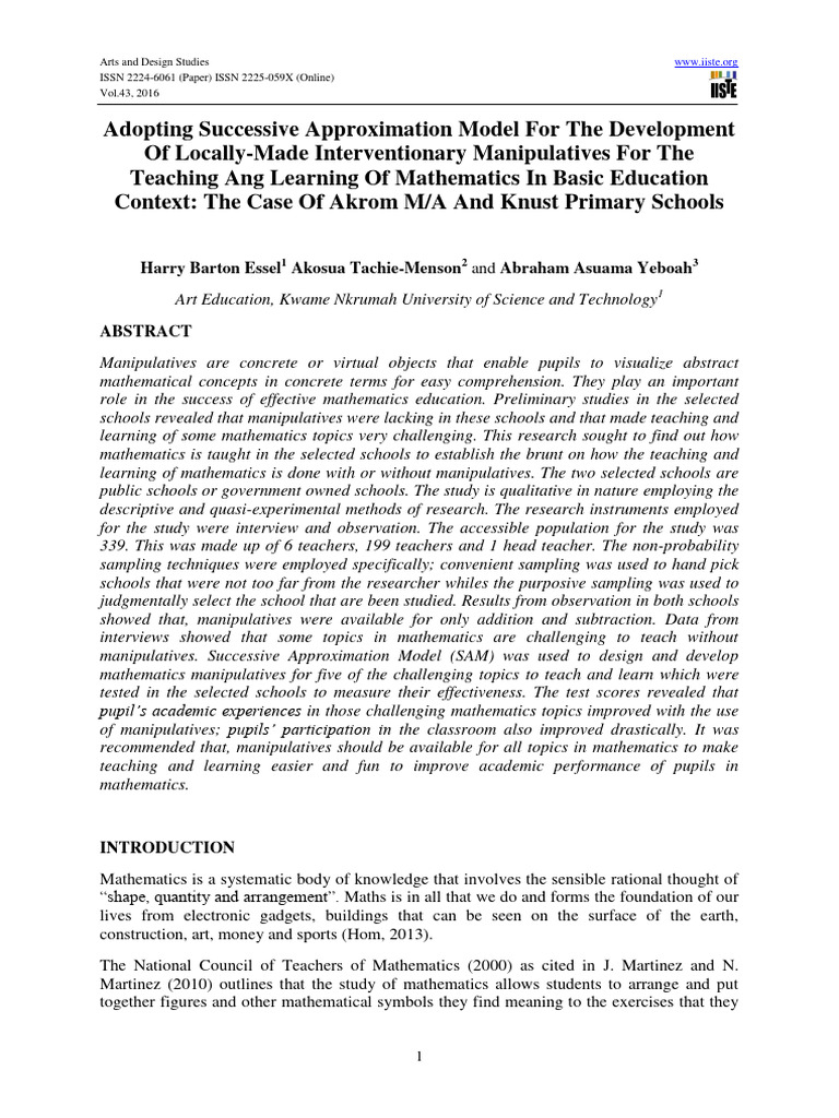 Adopting Successive Approximation Model Pdf Teachers Mathematics