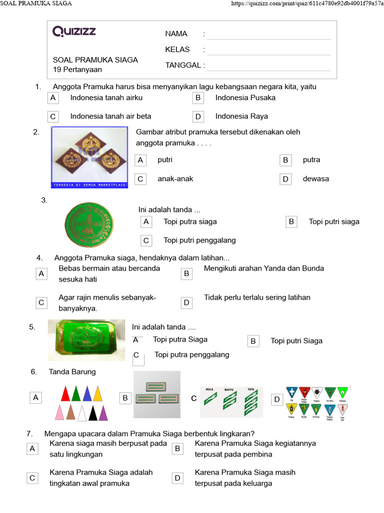Soal Pramuka Siaga | PDF