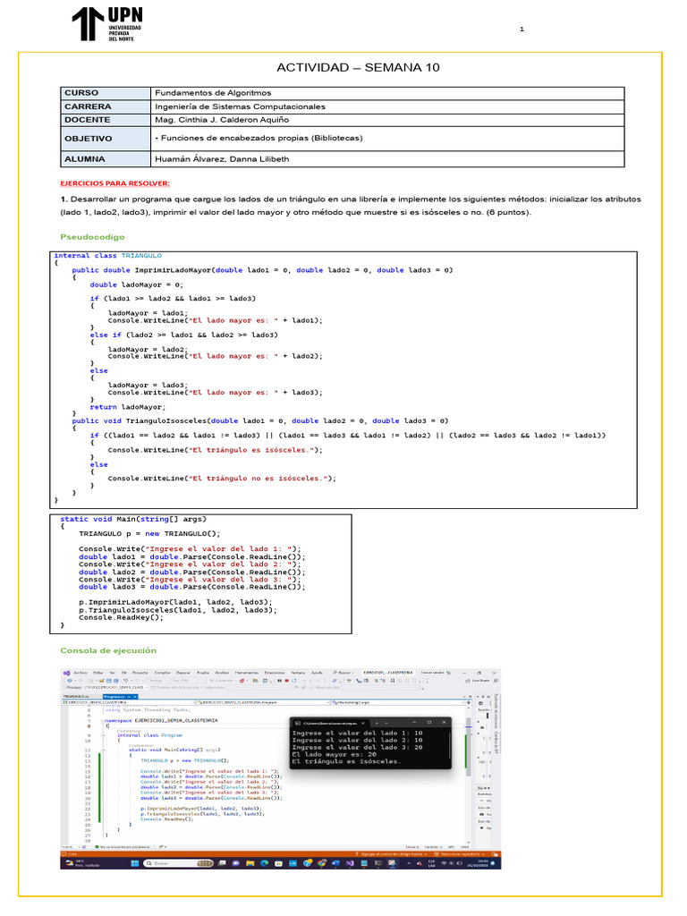 Tarea Claseteoria Funal Sem10 | PDF | C Sharp (lenguaje de programación) | Software