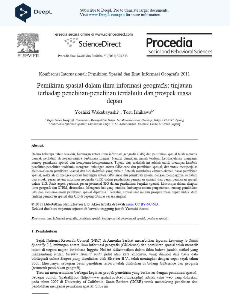 Pemikiran Spasial dalam GIScience | PDF