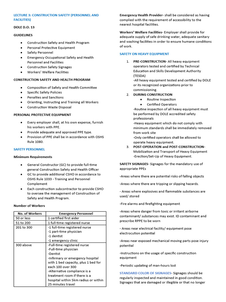 CM3 Reviewer - L3 | PDF | Occupational Safety And Health | Safety