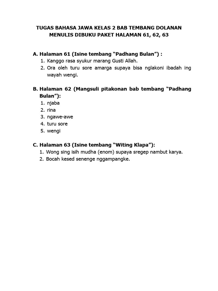 Makna Tembang Dolanan Padhang Bulan | PDF | Agama & Spiritualitas