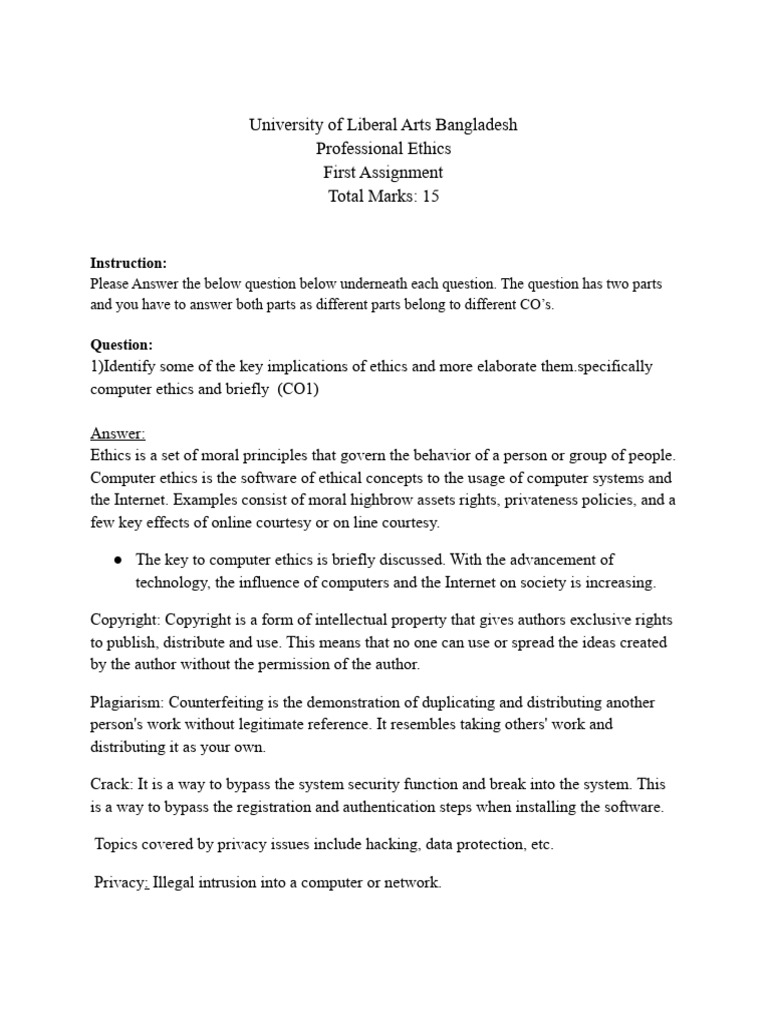 Afsana Akter (201014111) - Assignment - One | PDF | Security Hacker ...