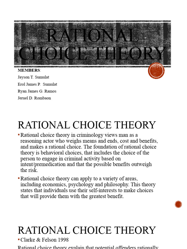 Rational Choice Theory | PDF
