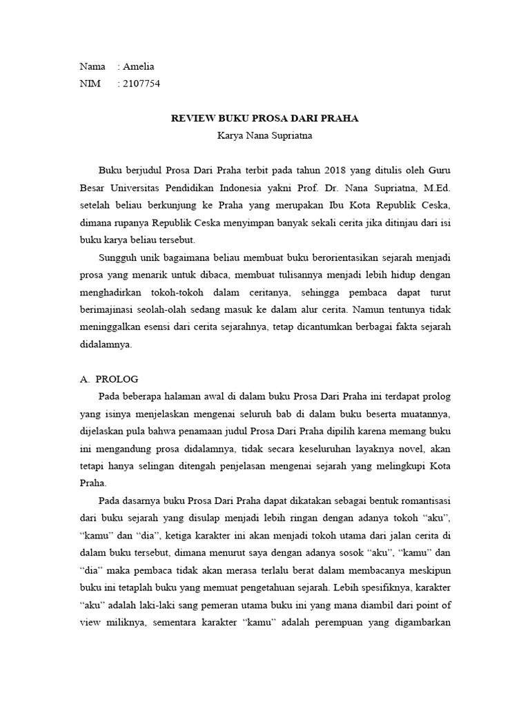 Resume Buku Prosa Dari Praha | PDF | Klasik