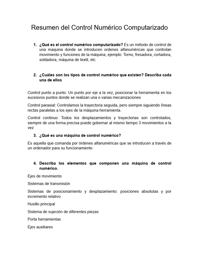 Control Numerico Computarizado | PDF | Control numerico | Planificación