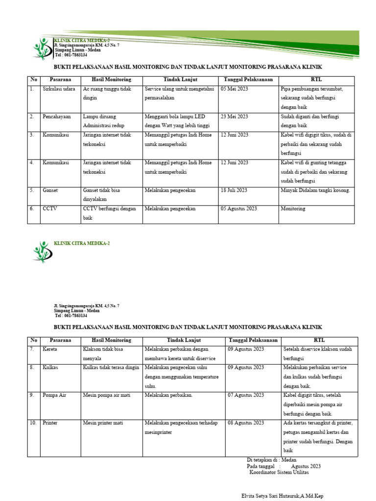 TKK 3.4. Bukti Monitoring | PDF