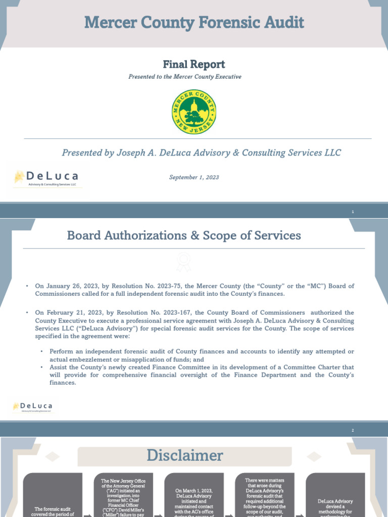 Mercer County PPT Final Report 9-1-23 | PDF | Audit | Financial Audit
