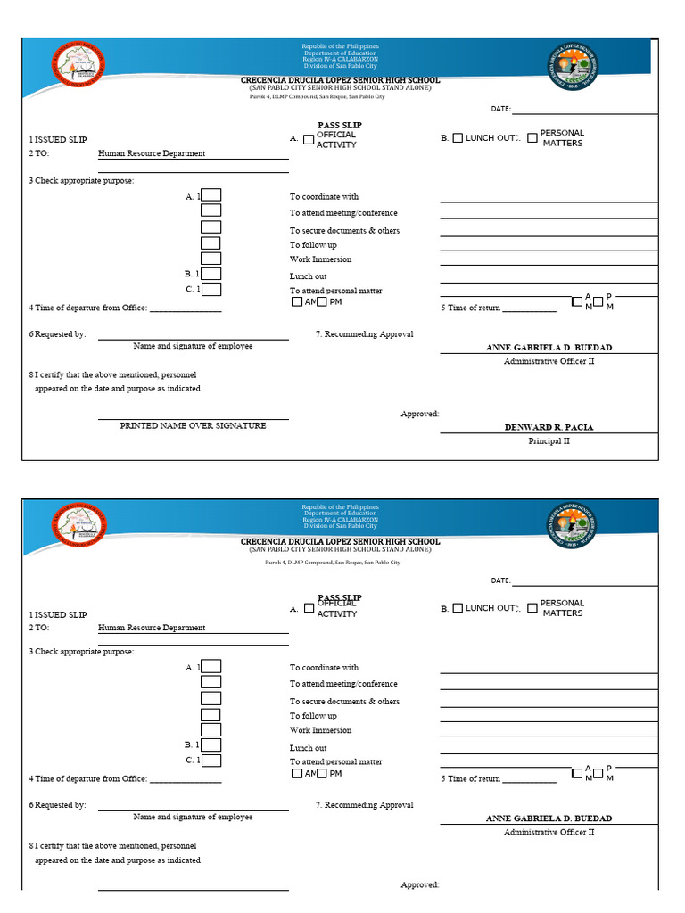 Pass Slip | PDF | Government