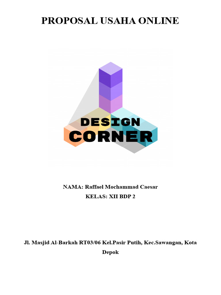 Proposal Usaha Online Design Corner | PDF | Karier & Perkembangan | Bisnis