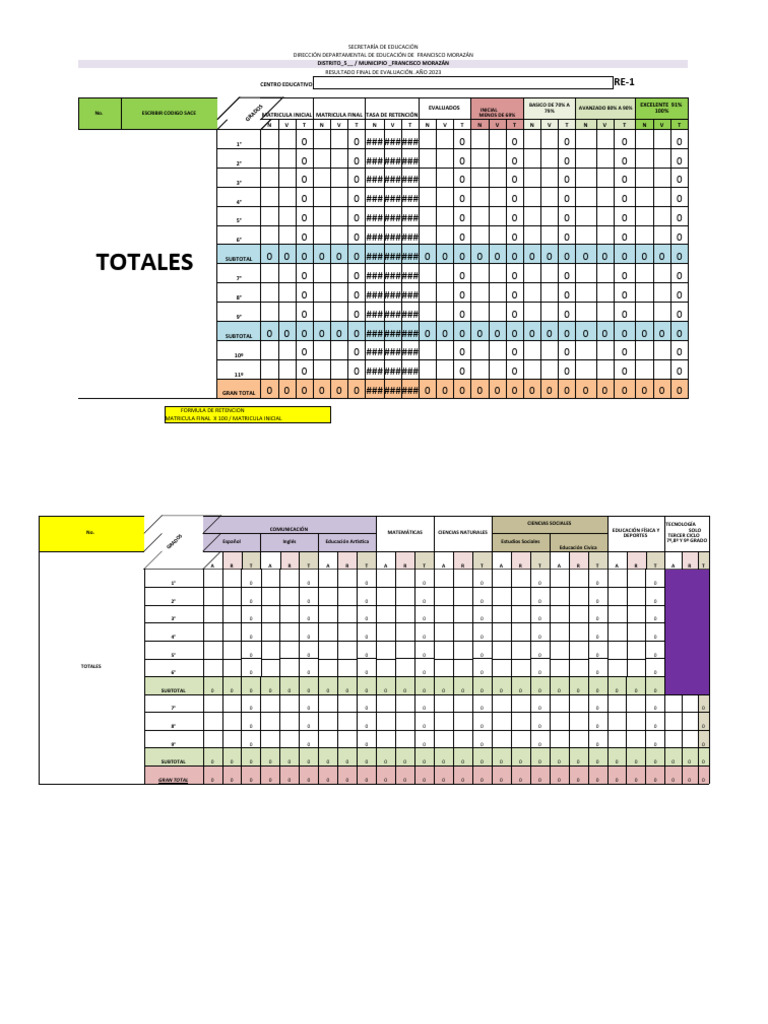 CUADRO r1 r2 r3 r4 Basica y Media Corregido | PDF | Observación | Science