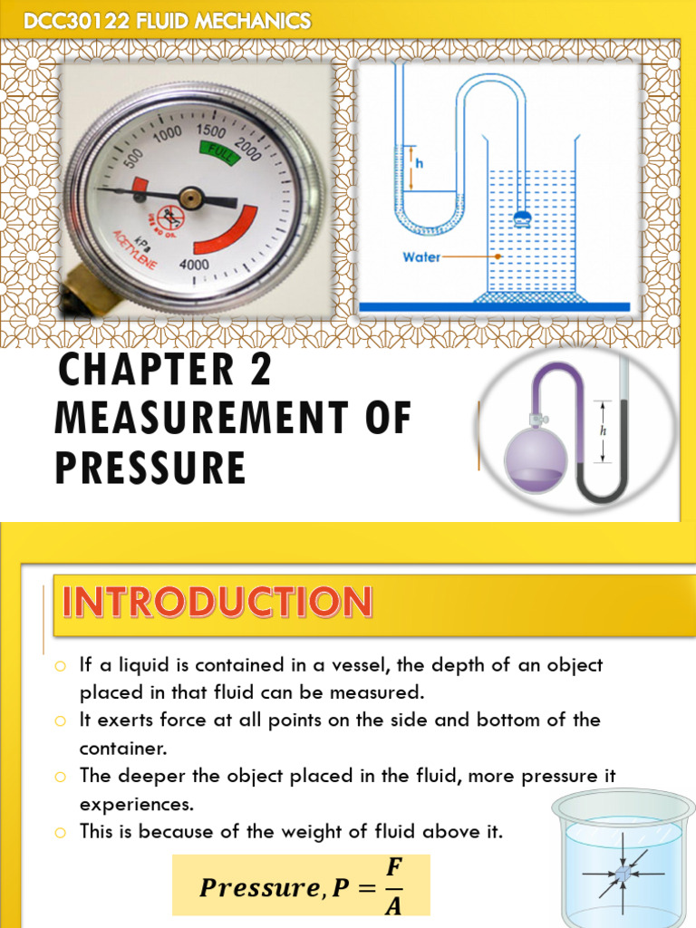 Chapter 2 - Measurement of Pressure | Download Free PDF | Pressure ...