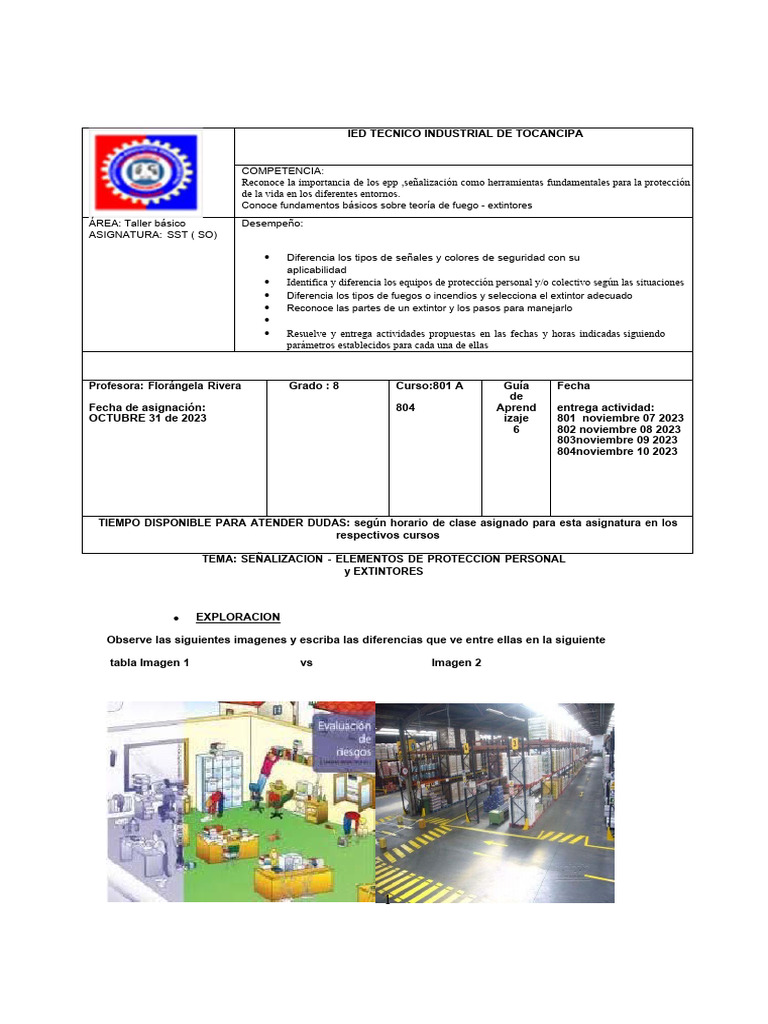guia_6_senalizacion__epp_y_extintores | PDF | Incendios | Color