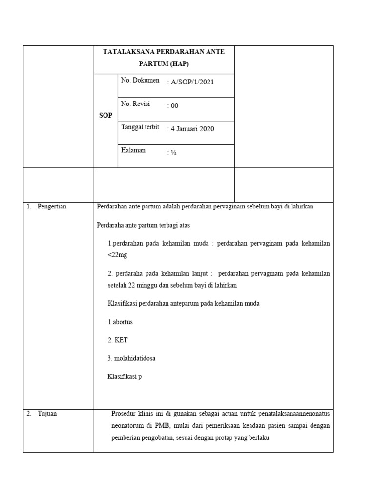 Tatalaksana Perdarahan Ante Partum | PDF