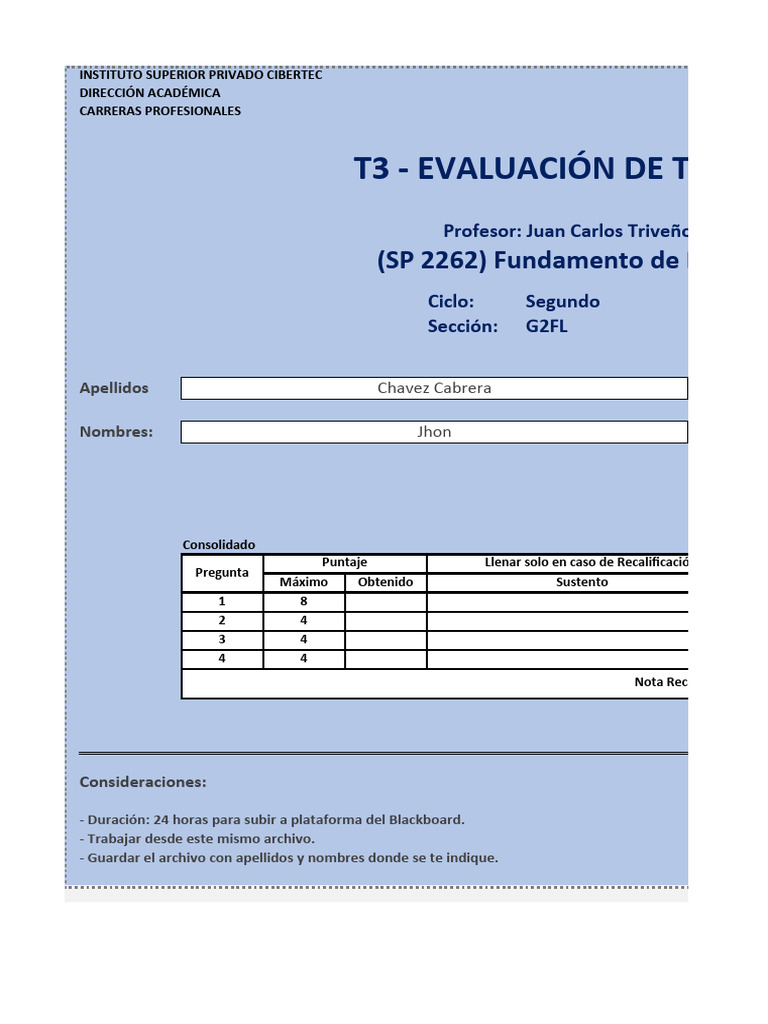 Finanzas t3 Chavez Cabrera Jhon | PDF | Bancos | Crédito