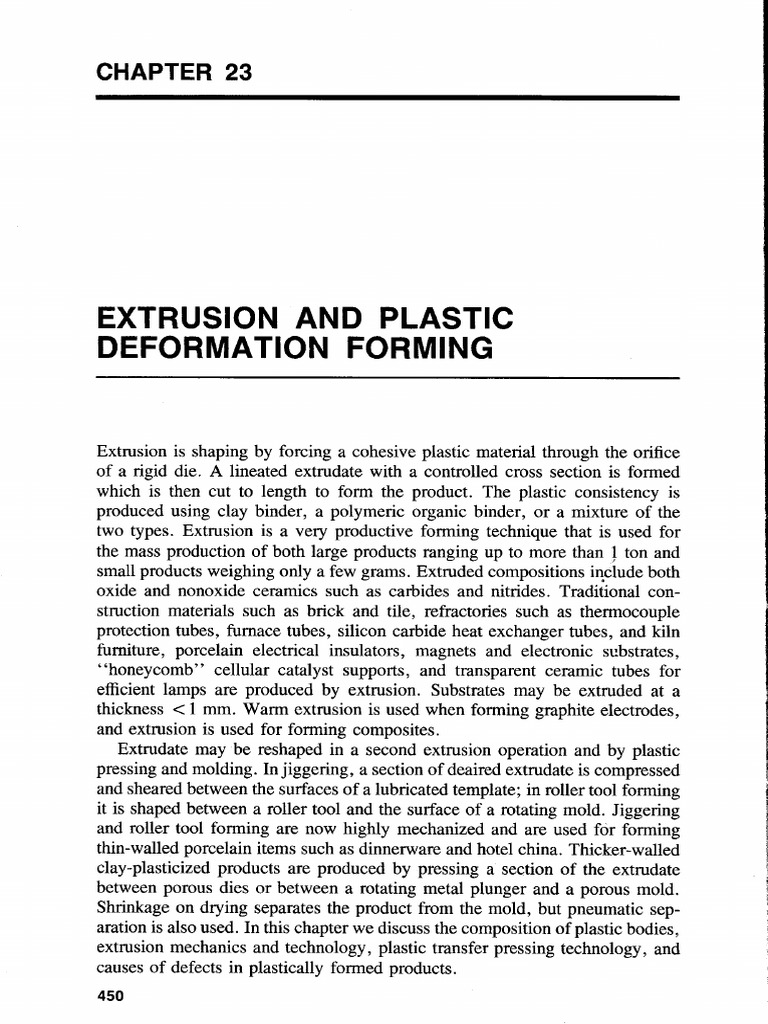 23 Extrusion and Plastic Deformation Forming | PDF