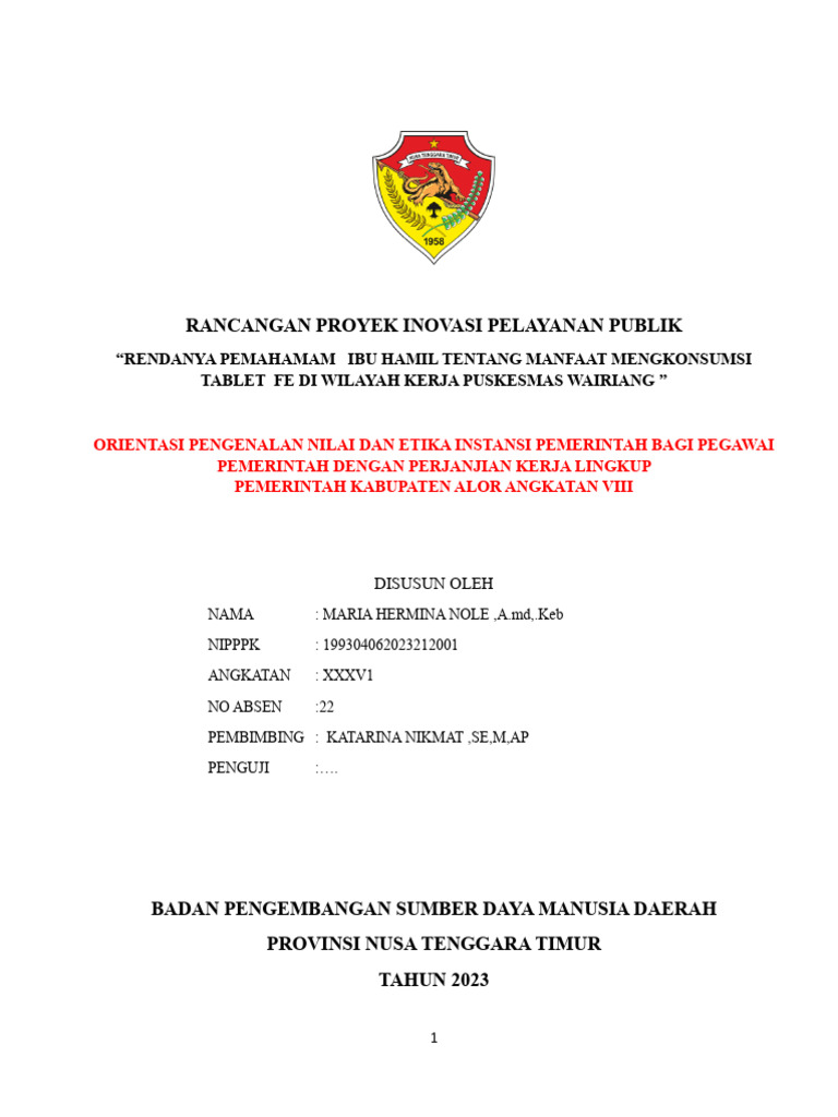 Rancangan Proyek Inovasi | PDF