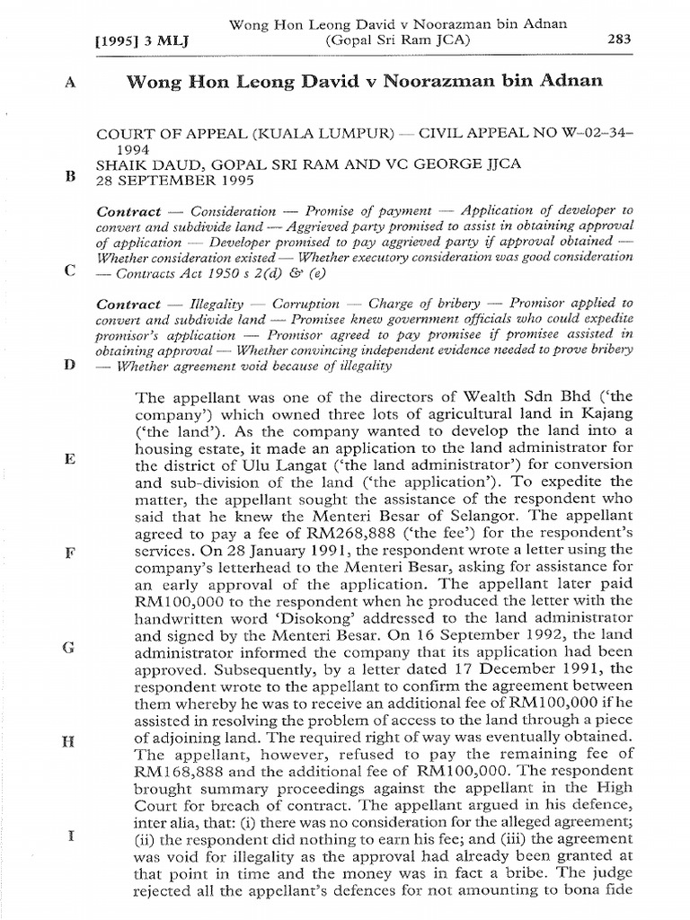 WONG HON LEONG DAVID V NOORAZMAN BIN ADNAN | PDF