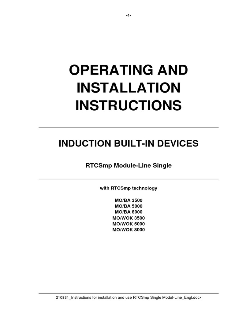 Instructions For Installation and Use RTCSMP Single Modul-Line - Engl ...