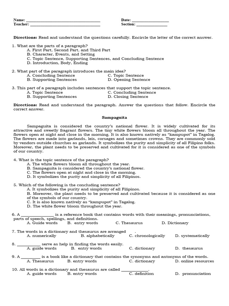 English 4 PT Q1 Melc-Based | PDF