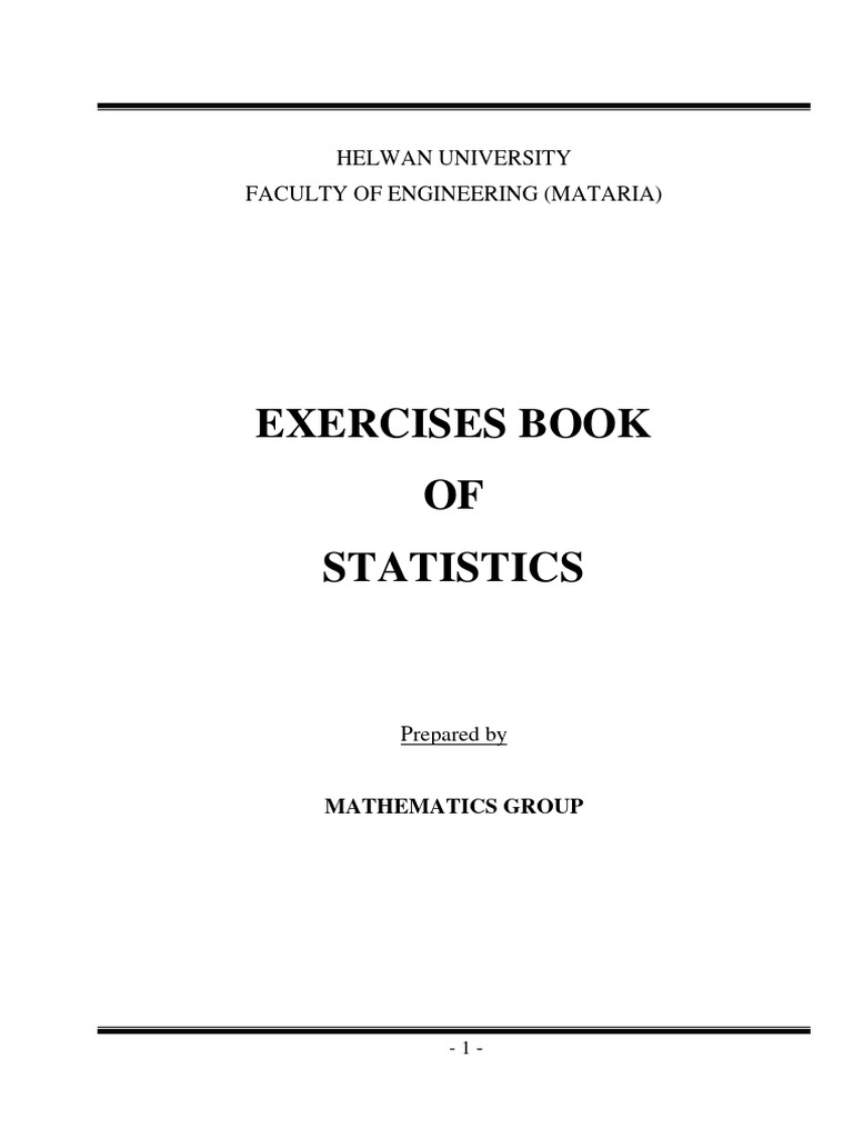 Exercise Book of Statistics | PDF | Coefficient Of Variation ...