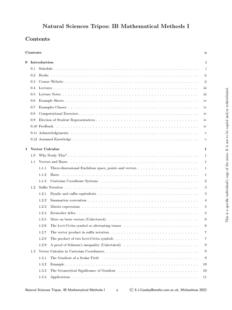 Mathematical Methods I | PDF | Holomorphic Function | Differential Equations