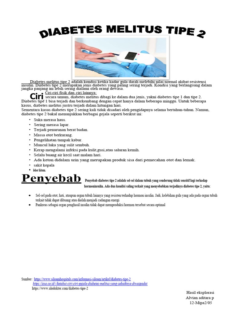 Ciri-Ciri Diabetes Tipe 2 yang Perlu Diketahui | PDF