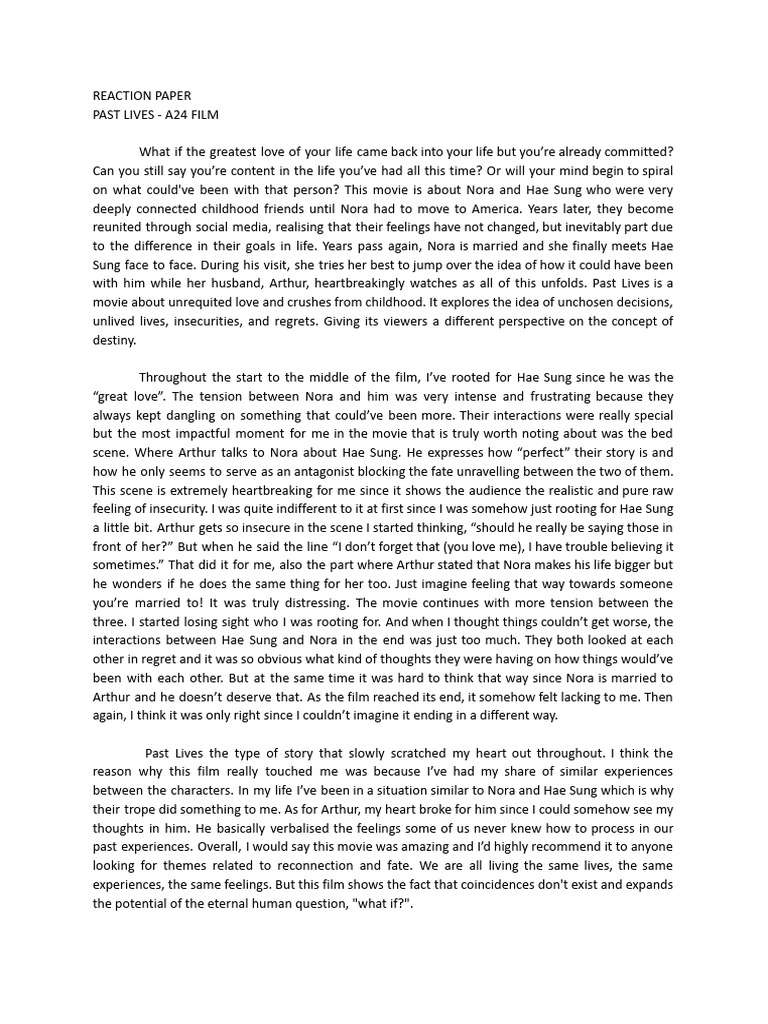 Reaction Paper | PDF