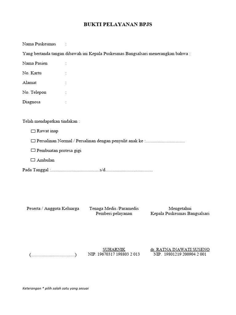 Bukti Pelayanan Kesehatan BPJS | PDF | Kesehatan Holistik