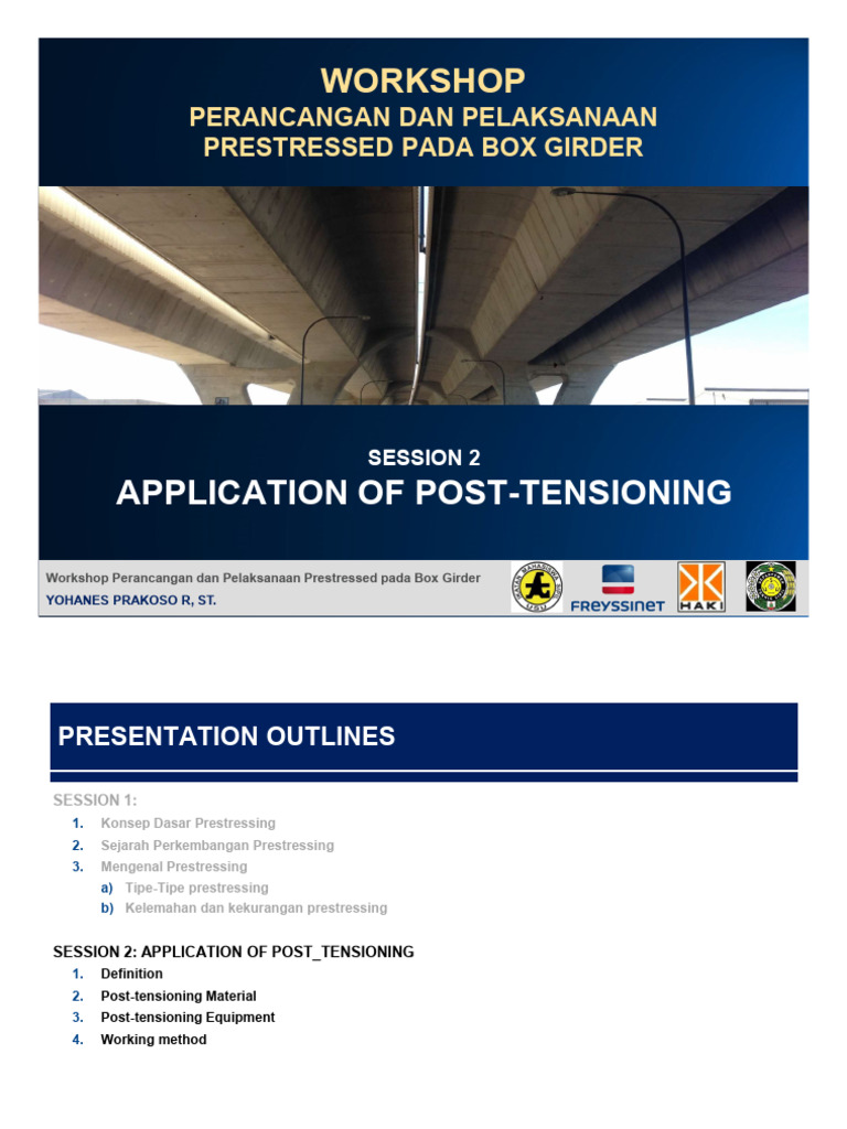 Sesi 2 - Aplikasi Post Tensioning Pada Struktur Box Girder | PDF