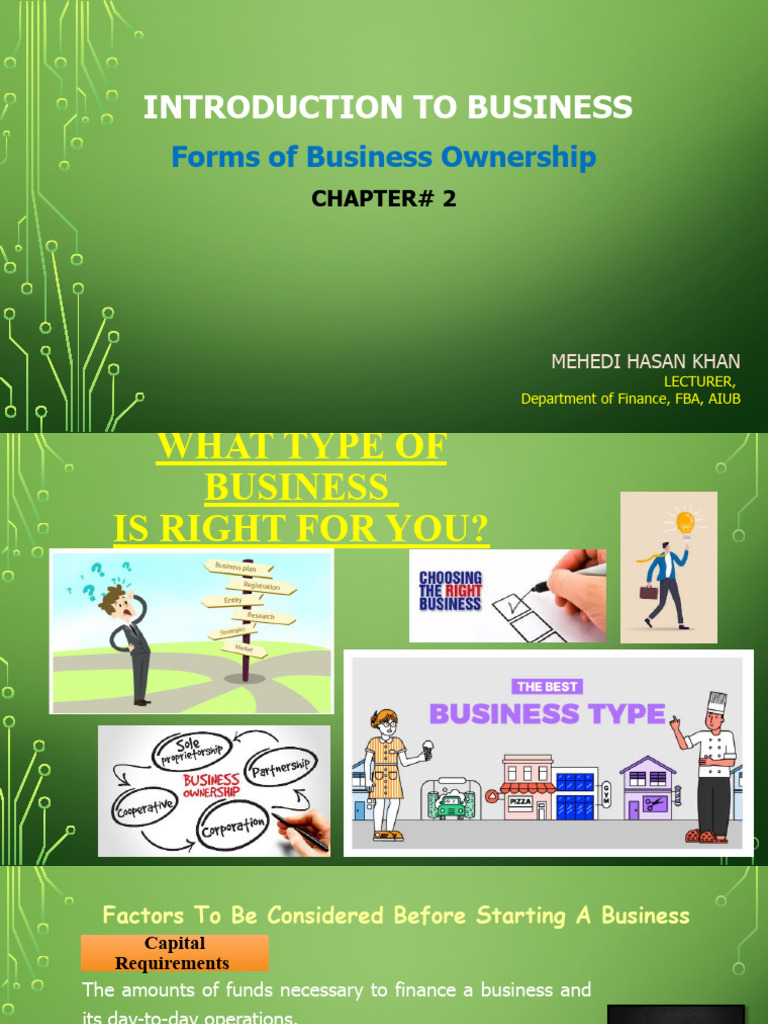 Business Ownership Types Explained | PDF | Partnership | Franchising