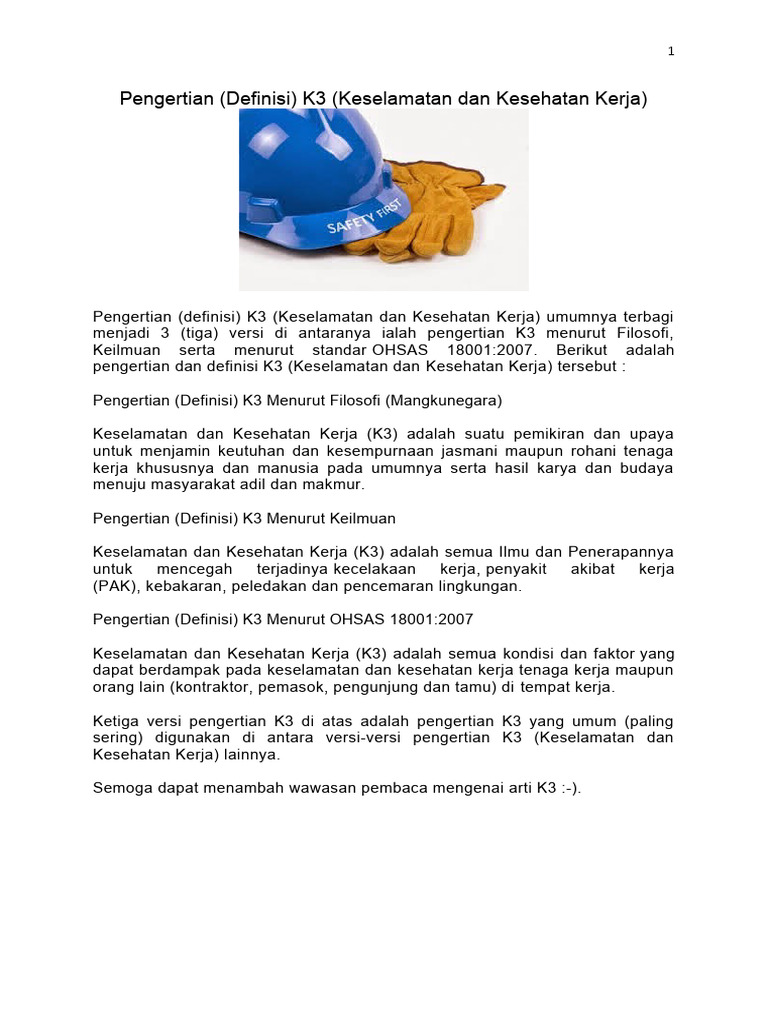 Materi Dasar k3 | PDF | Pengembangan Diri | Kesehatan Holistik