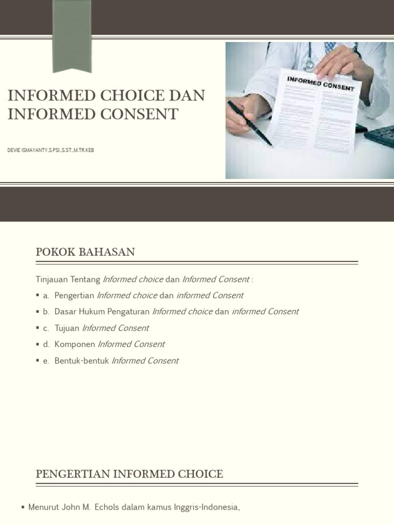 Informed Consent Dan Informed Choice | PDF | Hukum | Sains & Matematika