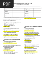 ADNOC Group WMS Permit To Work Answer Booklet | PDF | Vice President ...