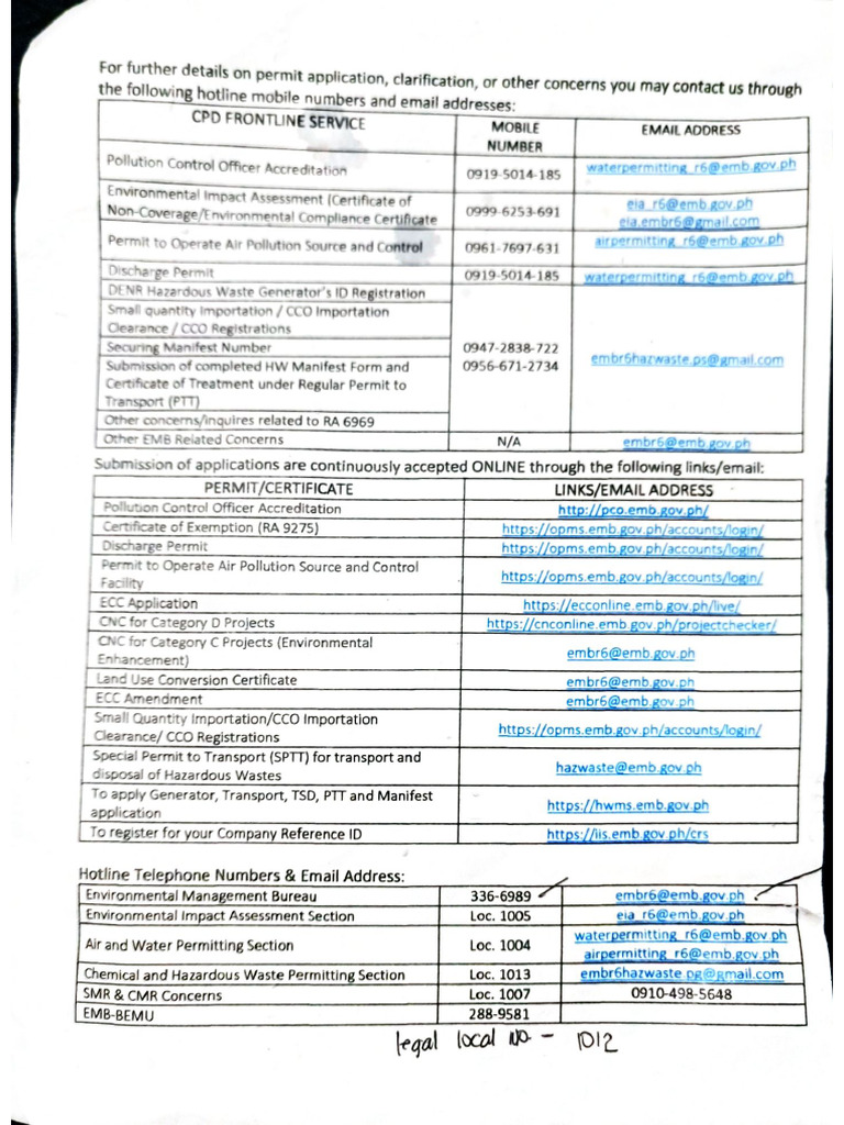 DENR Contact Center | PDF