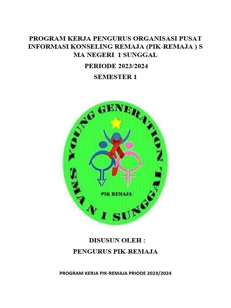 Program Kerja PIK-Remaja 2023/2024 | PDF