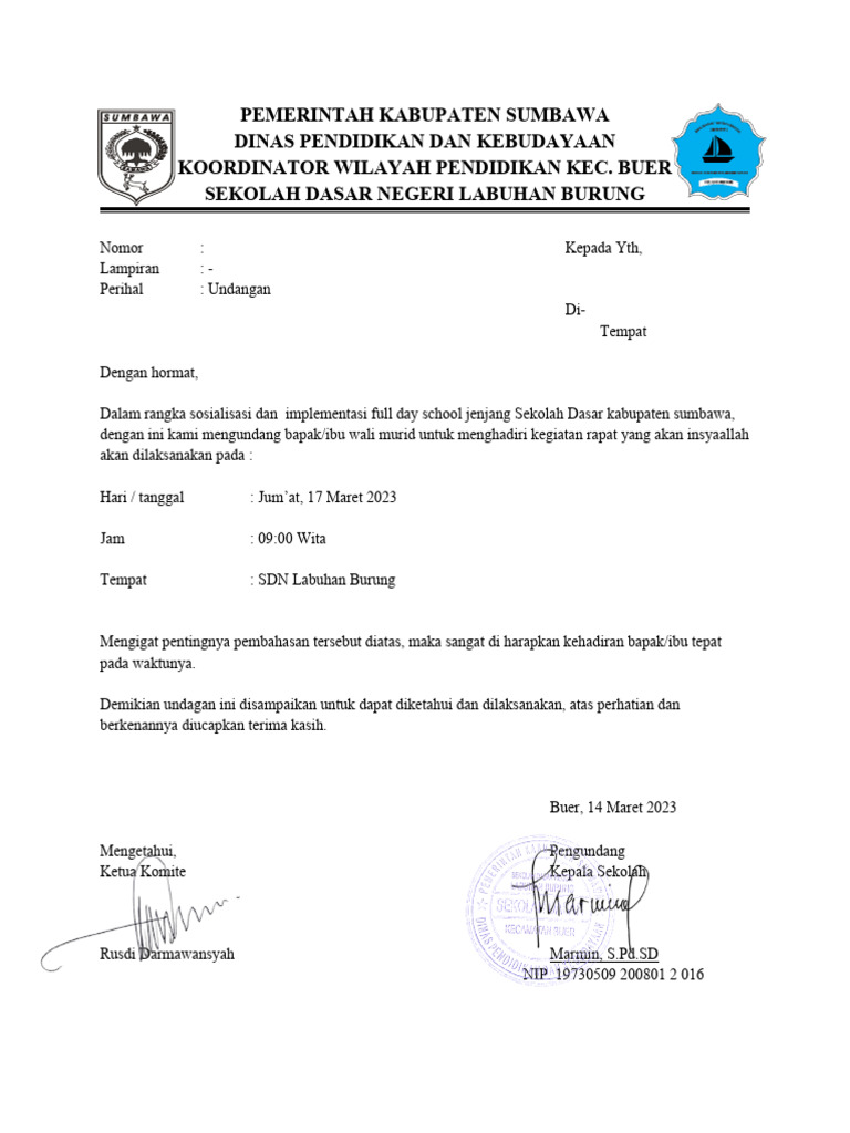 Undangan Rapat Komite Pdf