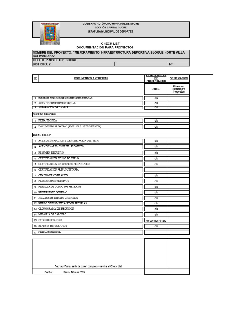 CHECK LIST-POA Beach BIEN | PDF