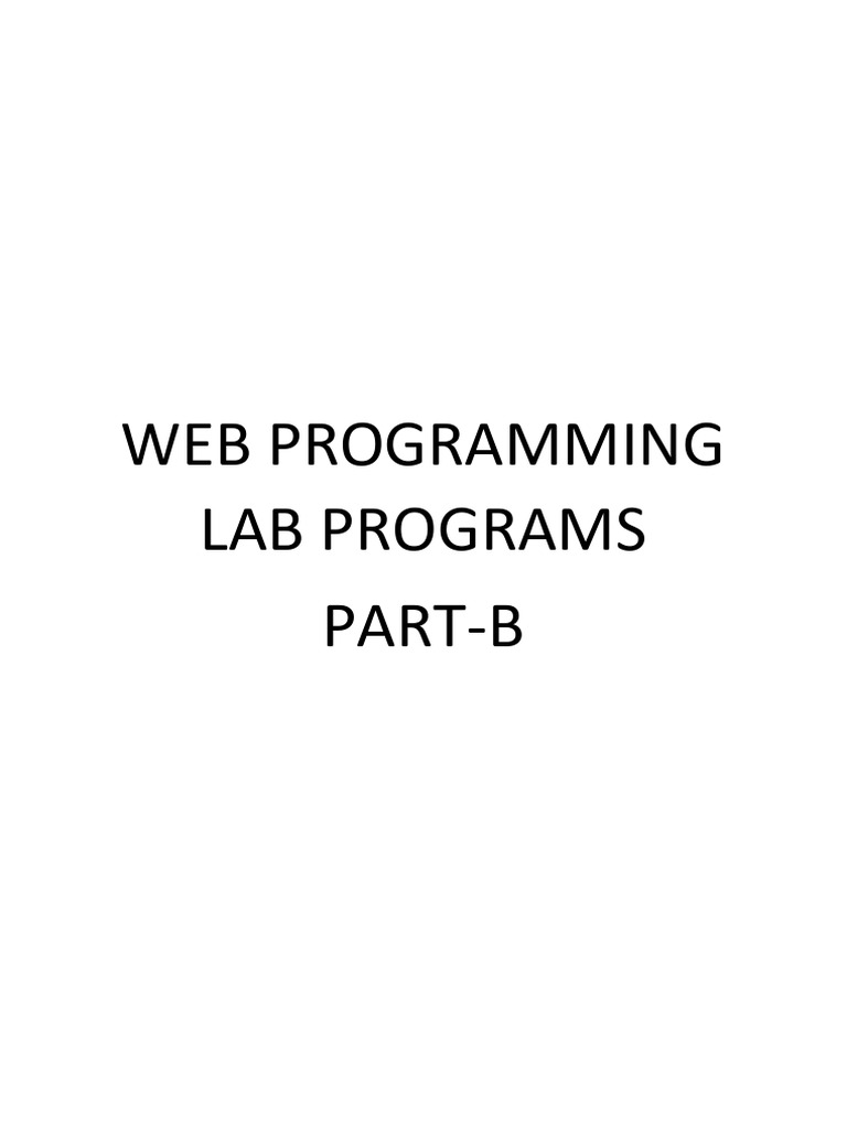 Lab Programs | PDF | Java Script | Computer Programming Lab Programs | PDF | Java Script | Computer Programming