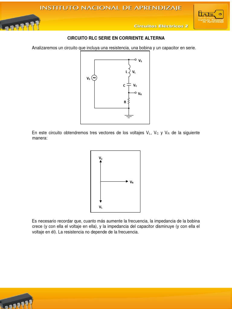Circuito RLC Serie en Corriente Alterna | PDF | Inductor | Impedancia eléctrica