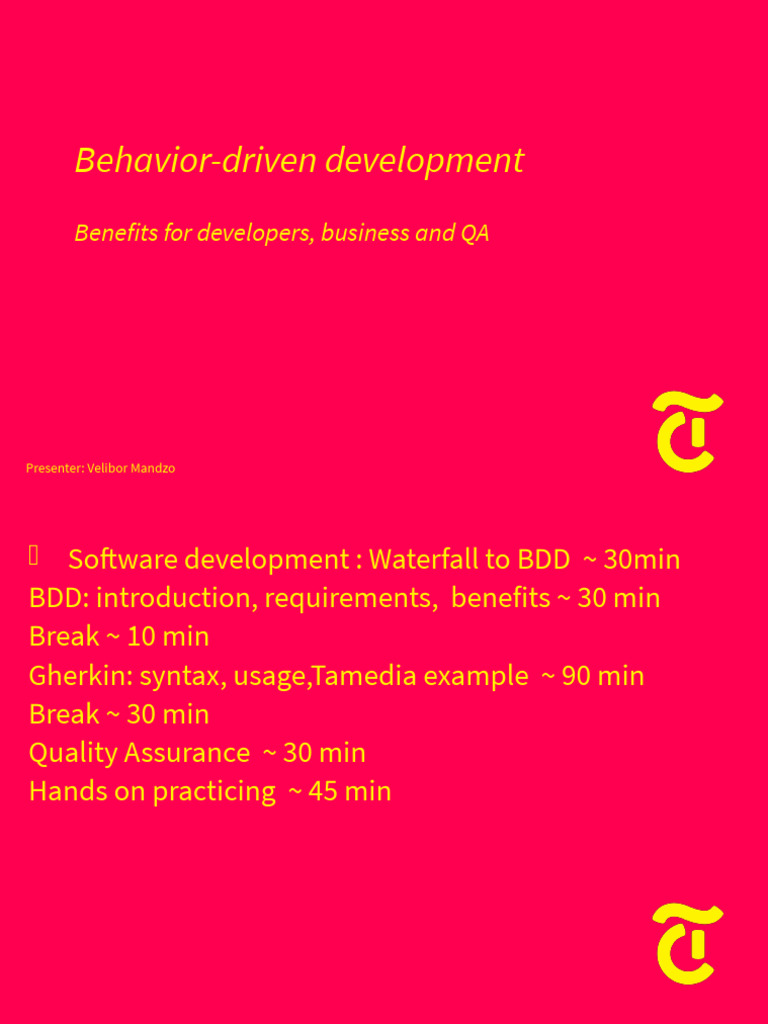 Presentation BDD Tuesday | PDF | Software Testing | Software Engineering