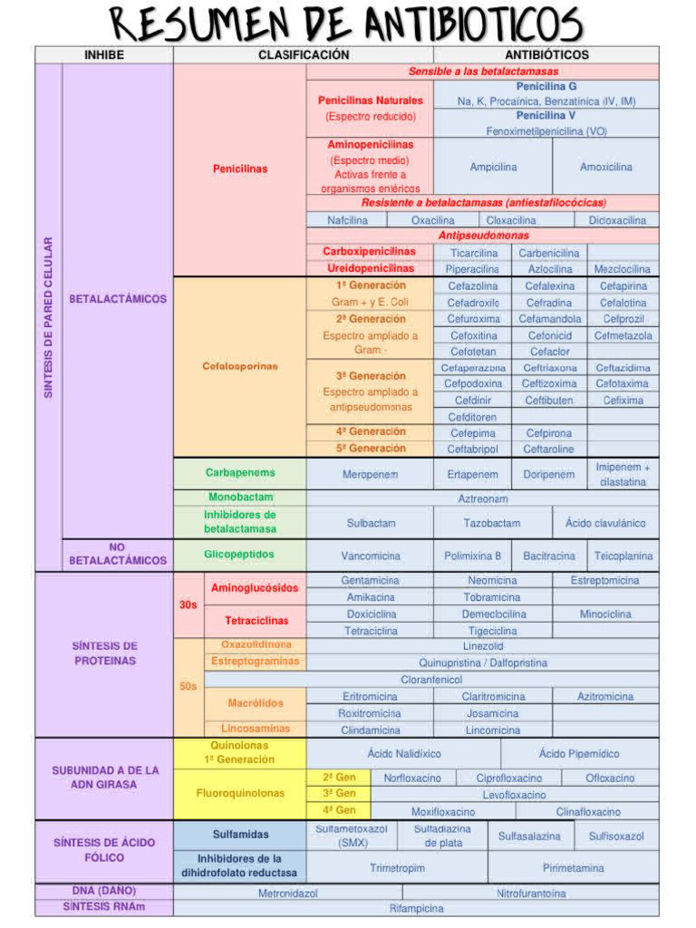 Resumen de antibióticos | PDF