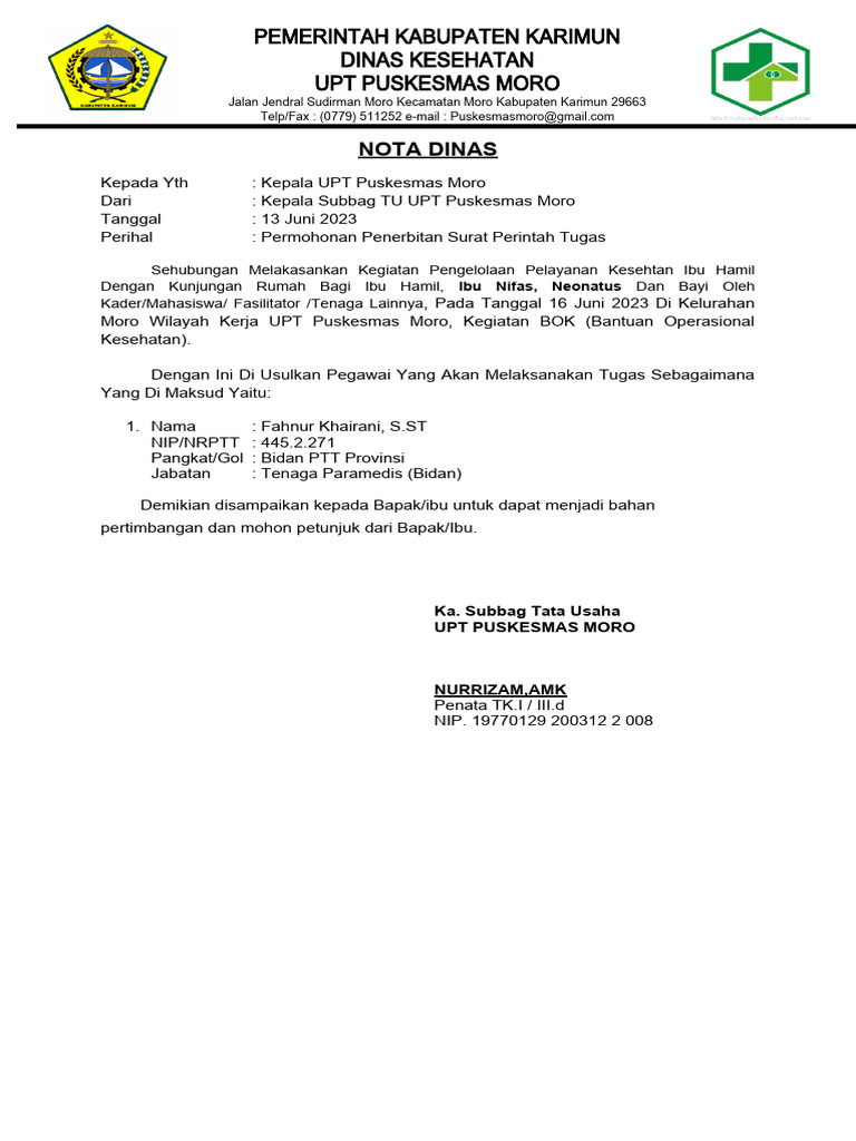 Nota Dinas & SPT | PDF