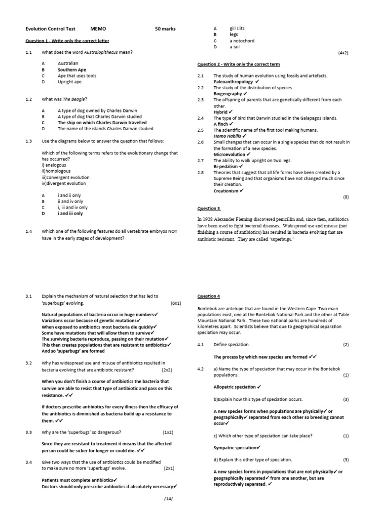 Evolution Control Test Memo | PDF | Antimicrobial Resistance | Evolution Evolution Control Test Memo | PDF | Antimicrobial Resistance | Evolution