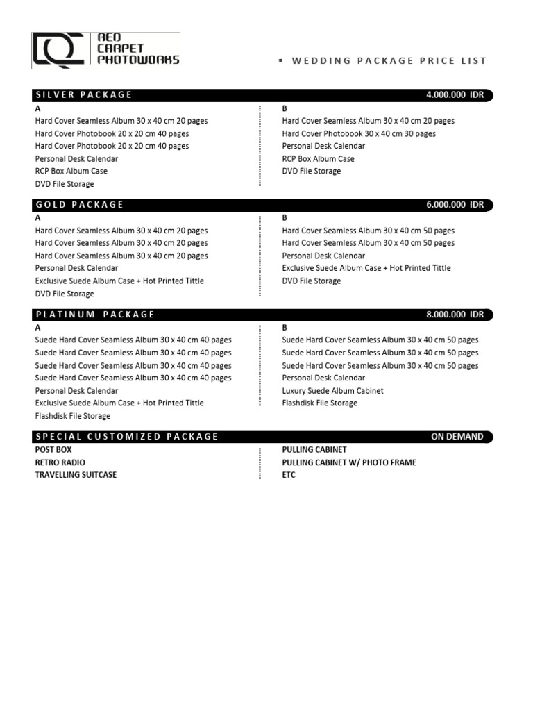Price List RCP 2015 | PDF | Equipment
