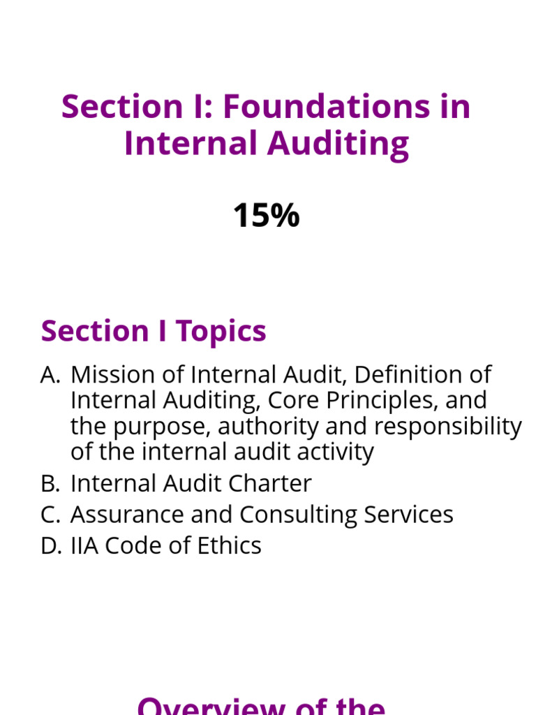 CIA P1 SI Foundations of Internal Auditing | PDF | Internal Audit | Audit