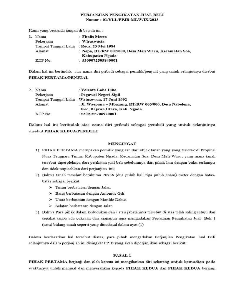 PPJB 2023 | PDF | Hukum