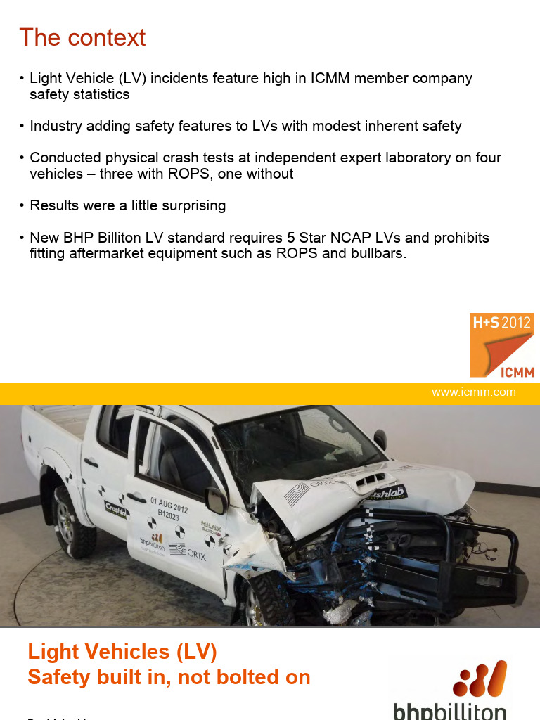 Light Vehicles Safety Built in Not Bolted On - David Jenkins (BHP ...